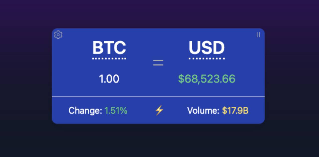 Crypto Converter ⚡ Widget - HTML/JS Embeddable for websites